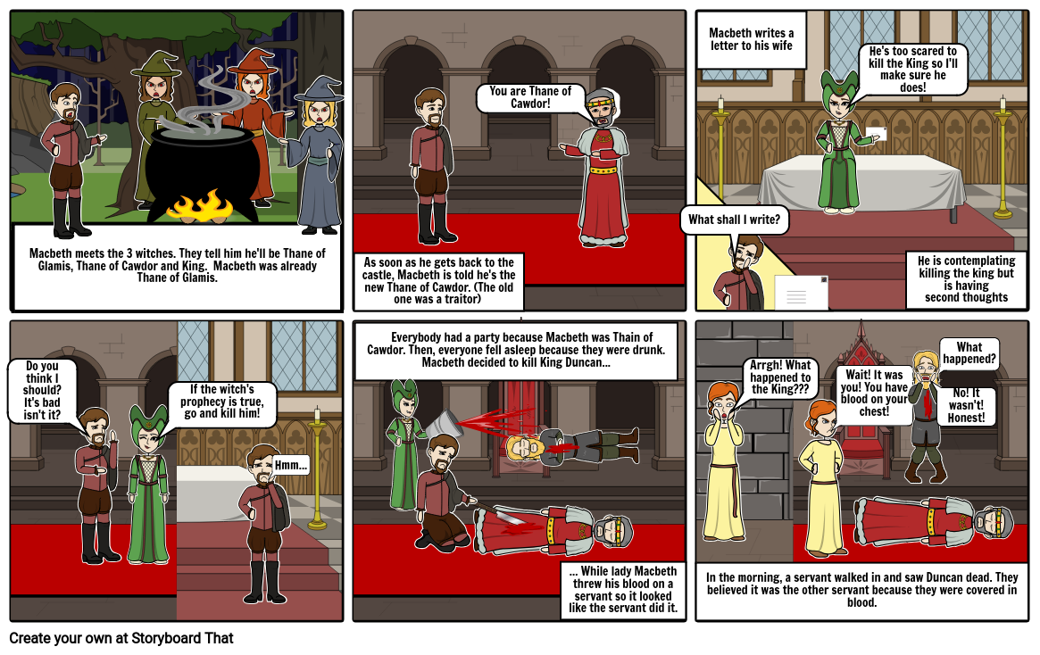 Macbeth Summary Storyboard By chocolatecookies 