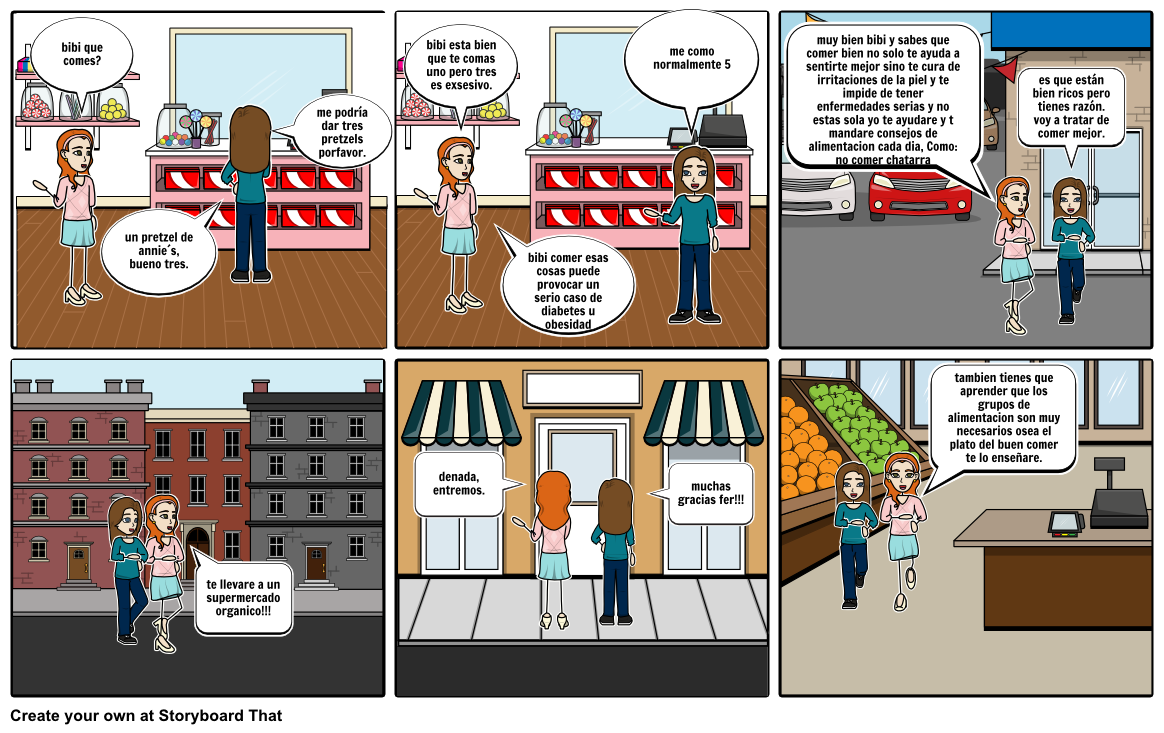 comic de alimentacion Storyboard by 00b1f7e89198