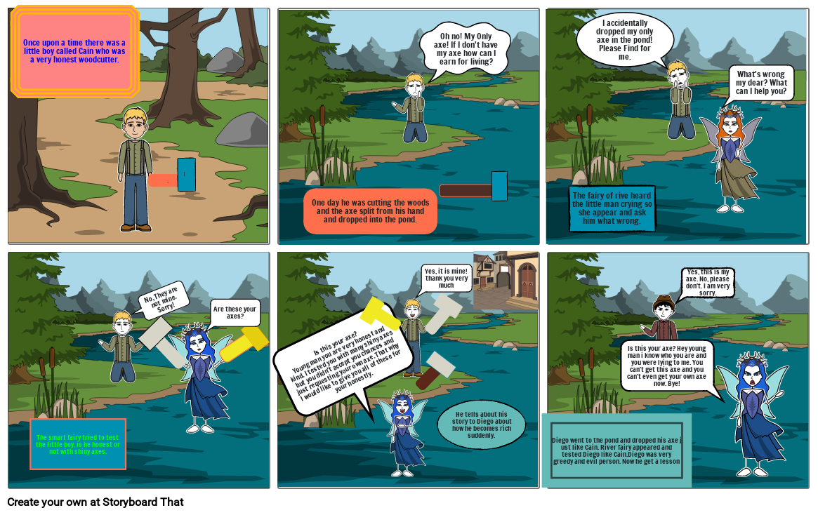 the honest woodcutter Storyboard por 012f4ab0