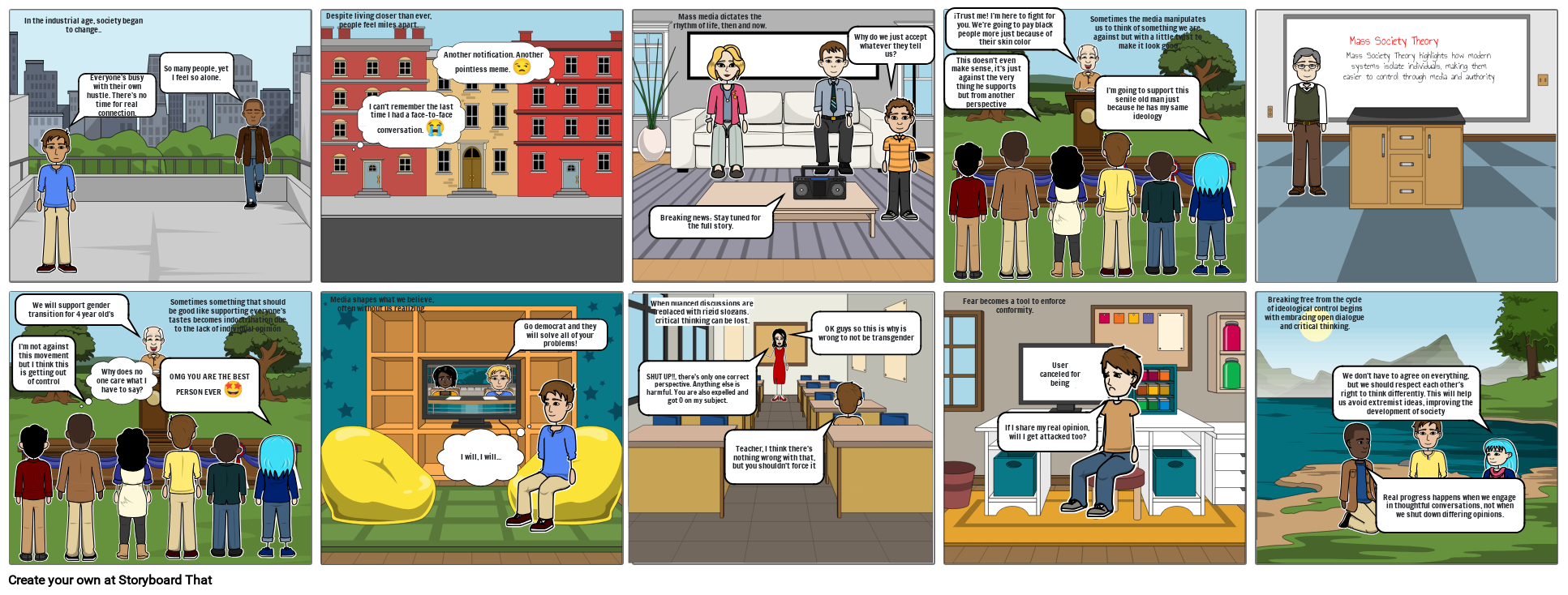 Mass Society Theory Storyboard por 020c1b49