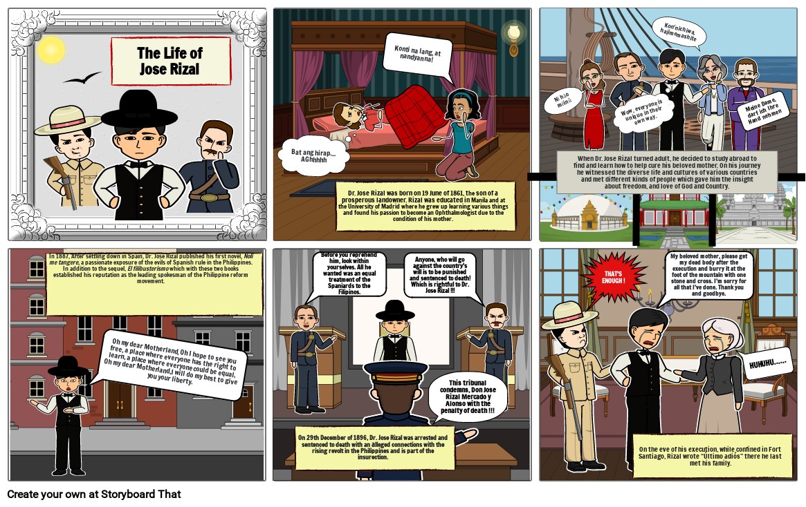Life of Rizal Storyboard by 02bbe4ea
