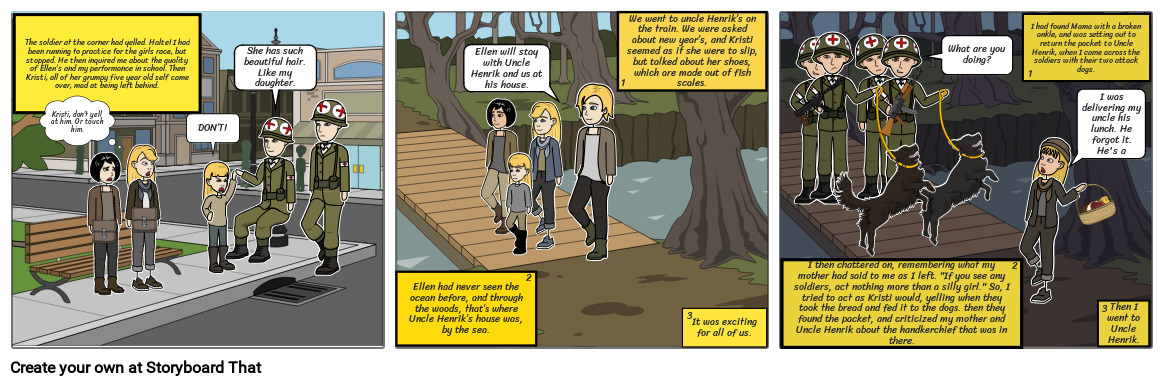 ELA Number the Stars Storyboard by 030d5683