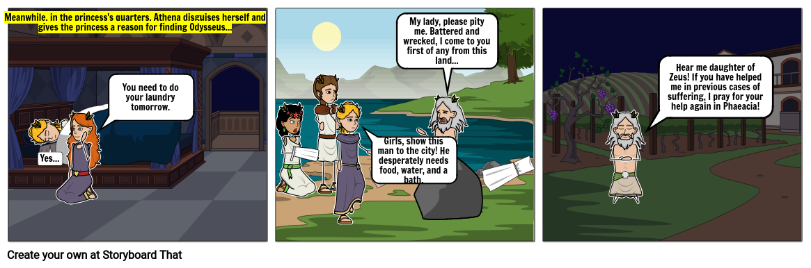 Odyssey: Book 5(Cont.) and 6 Storyboard by 03169883