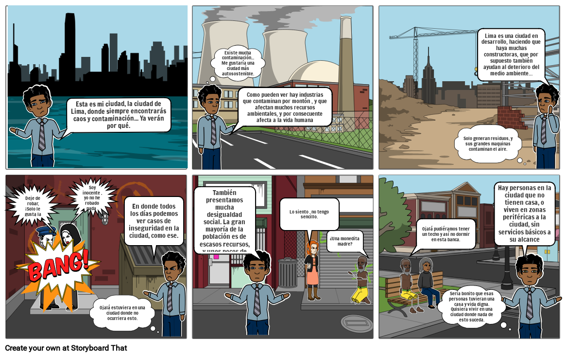 Problemática en la ciudad de Lima Storyboard por 040a3194