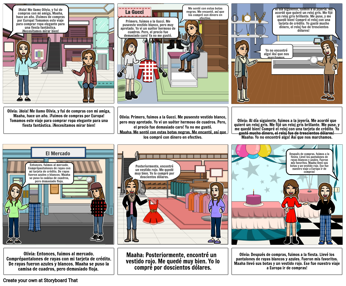 Spanish Project - Vamos de compras Storyboard por 057b48dc