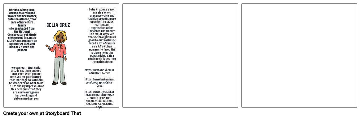 Celia Cruz Storyboard by 0615027778