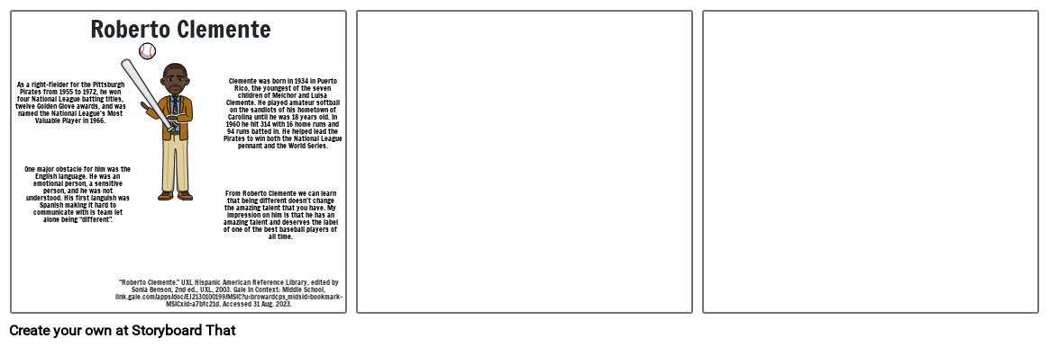 Roberto Clemente Storyboard by 0616035570