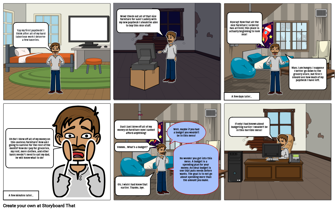 Financial Literacy Storyboard by 06b6c7f4