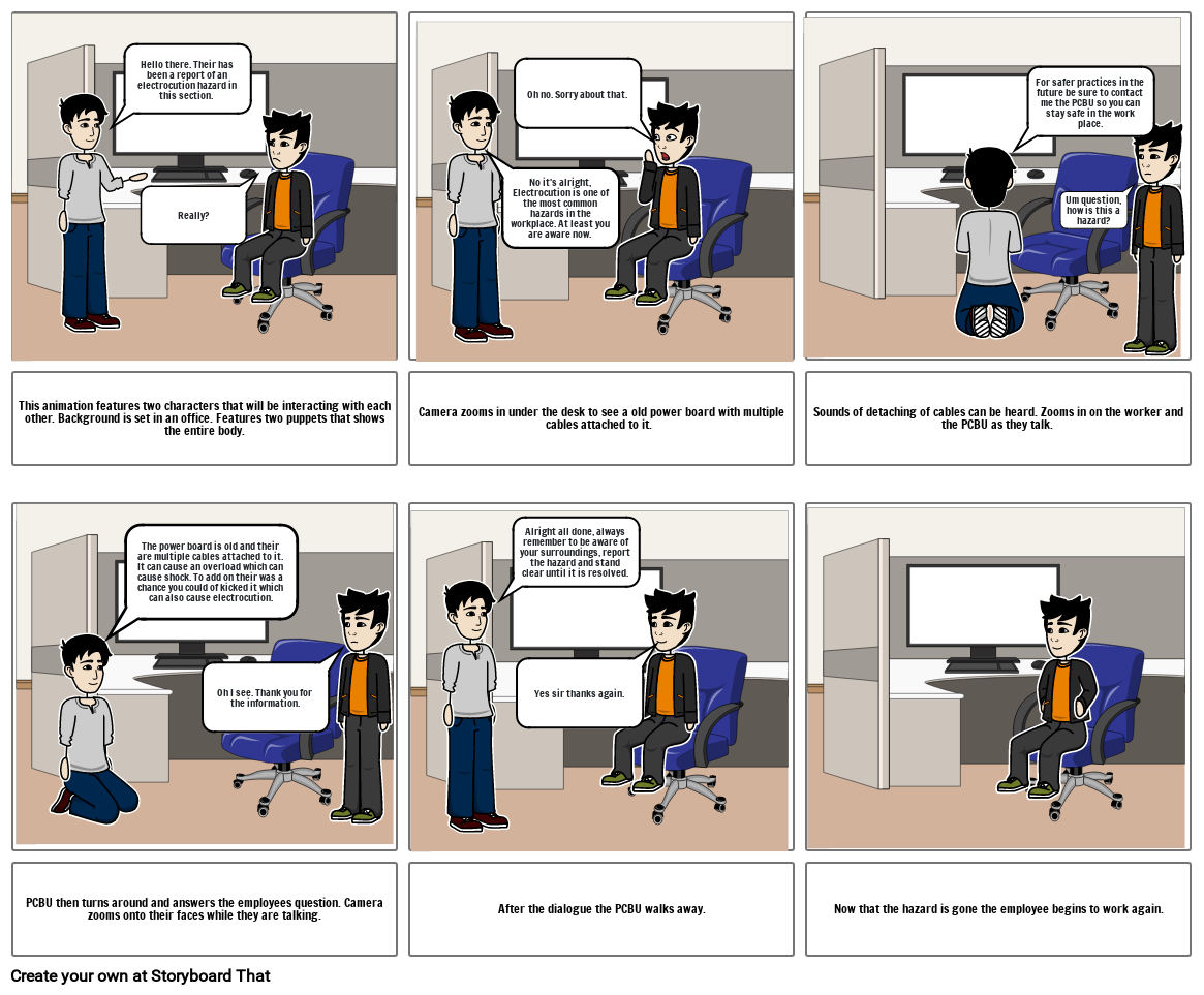 IDT Storyboard for animation - Justin Aberca Storyboard