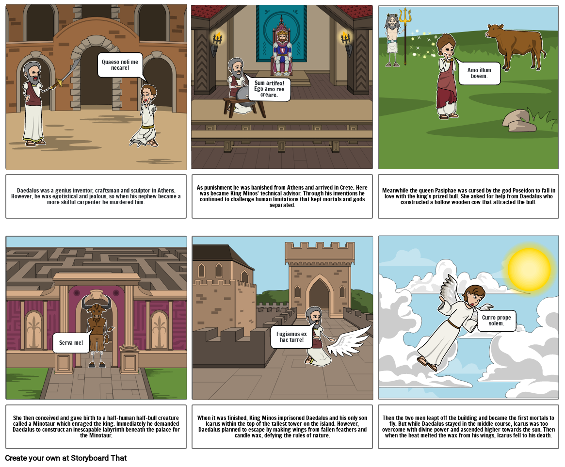 Daedalus and Icarus Story Storyboard by 0859108e Daedalus and Icarus Story Storyboard by 0859108e