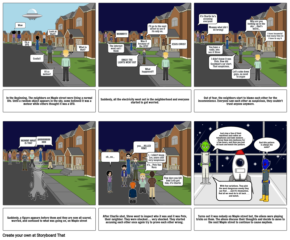 Monsters Comic Summary Storyboard by 08678d5f