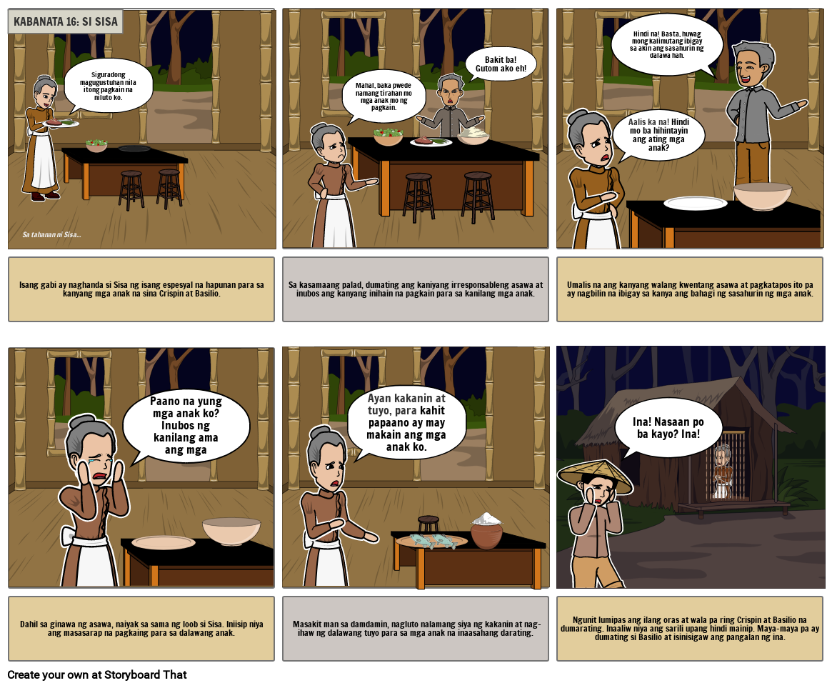 KABANATA XVI SI SISA Storyboard by 08681365 KABANATA XVI SI SISA Storyboard by 08681365