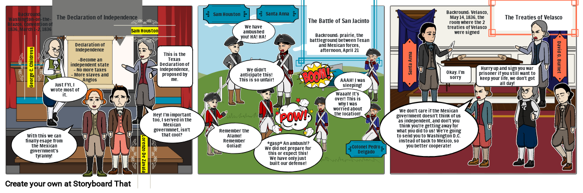Texas Independence From Mexico Storyboard par 0952ae4f