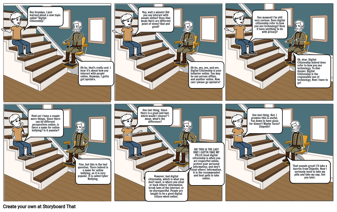 Digital Citizenship Cartoon Storyboard by 09879933