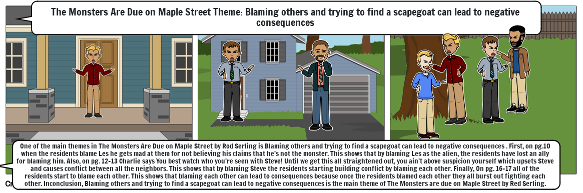 The Monsters Are Due On Maple Street Theme Storyboard