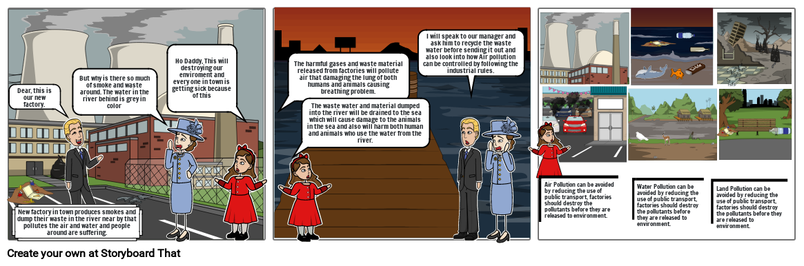 Air, Water and Sea Pollution Storyboard por 0a8b92ad