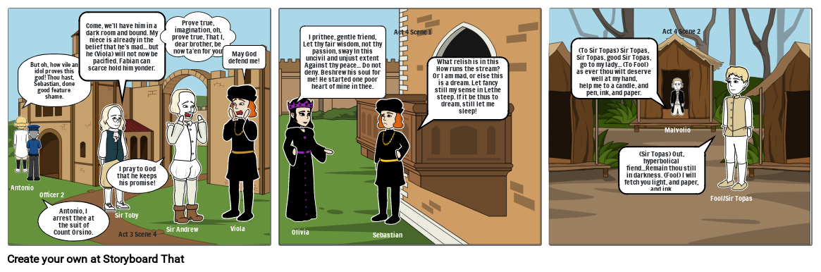 Twelfth Night Storyboard Act 3-4 القصة المصورة من قبل 0be43c64