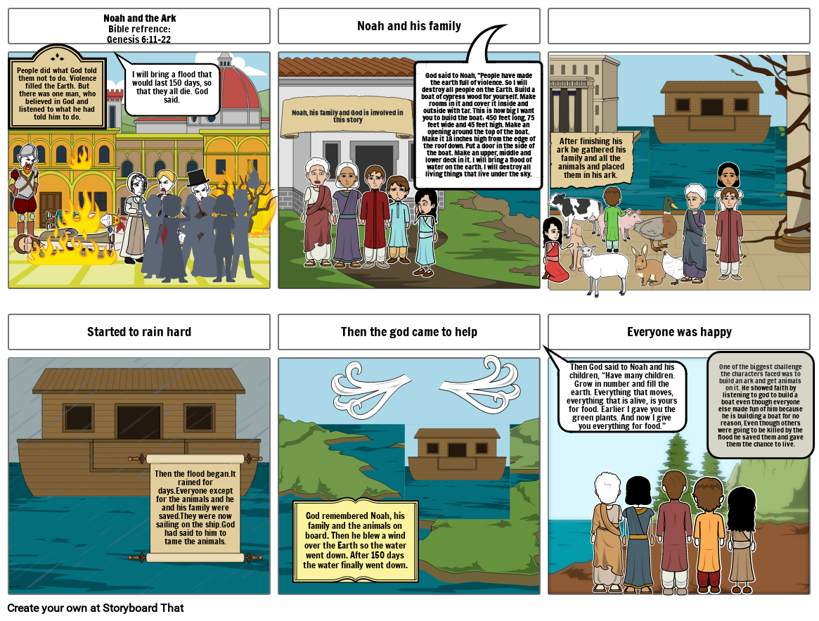 Noah and the ark bible Storyboard by 0c1179d7