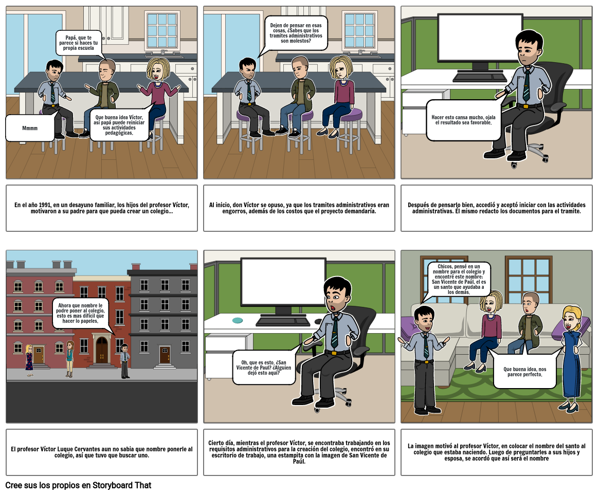 Historia del colegio San icente de Paúl Storyboard