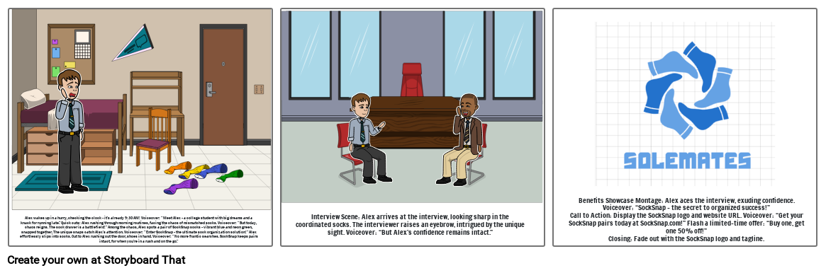 The Interview Sock Rescue Storyboard by 0d017bd9