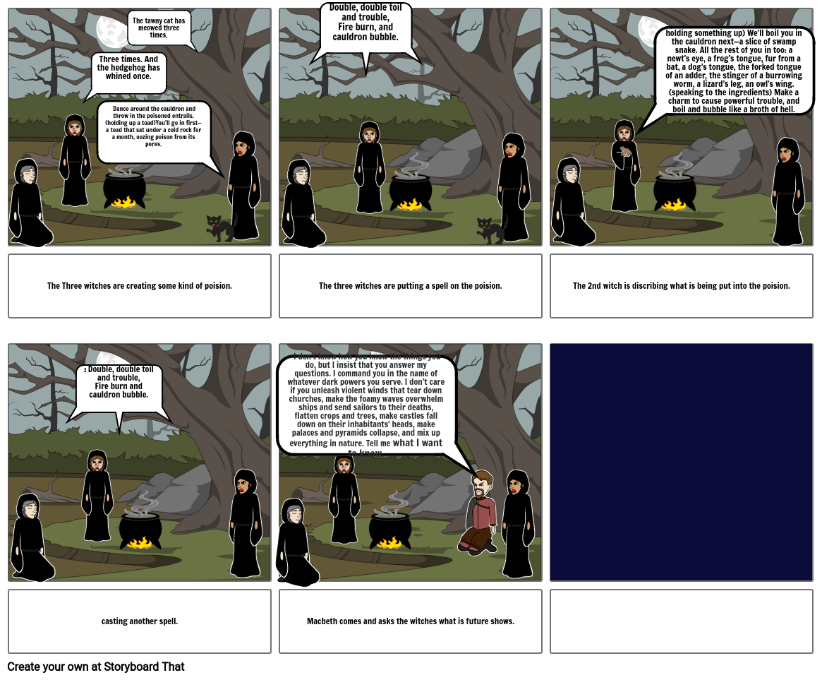 English: Macbeth At IV, Scene l Storyboard por 0d8ea11c