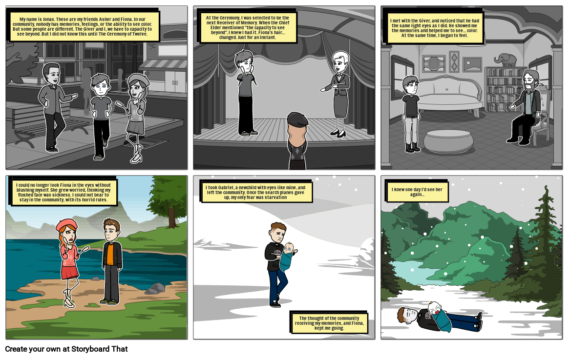 The Giver: Short Comic Storyboard por 0e11dab6