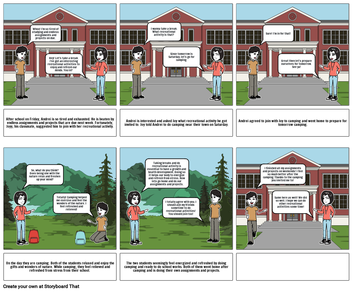 recreational activity Storyboard por 0f1ca467