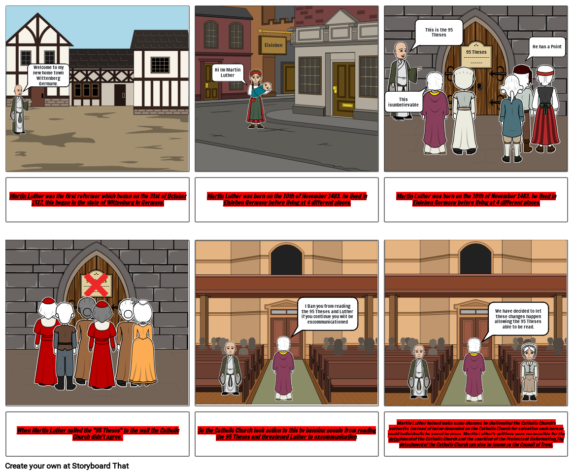 Protestant Reformation Comic strip Storyboard by 0fc50158