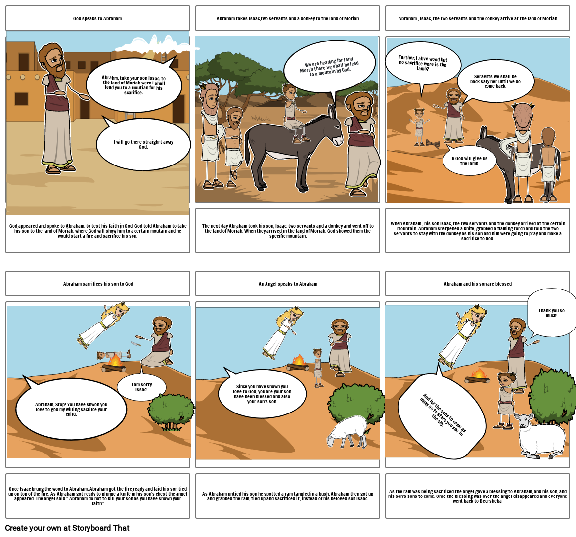 Abraham and Issac Story Board Storyboard by 105f05bc