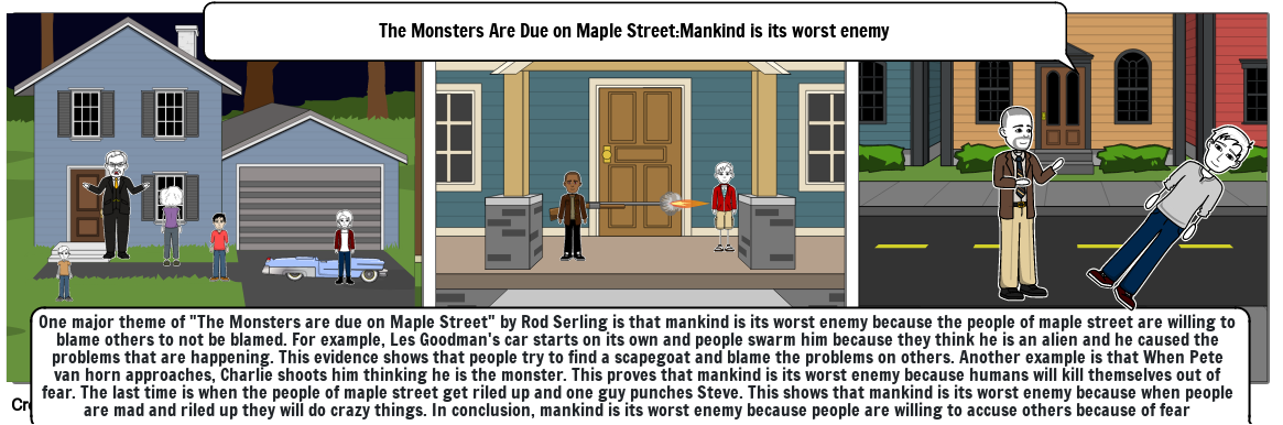 The Monsters Are Due on Maple Street Theme Storyboard