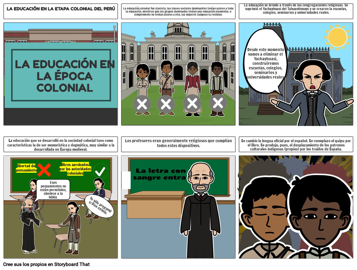 EDUCACIÓN COLONIAL DEL PERÚ Storyboard por 113cbd70