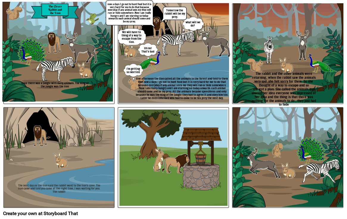 THE LION AND THE RABBIT Storyboard per 123d5f4b