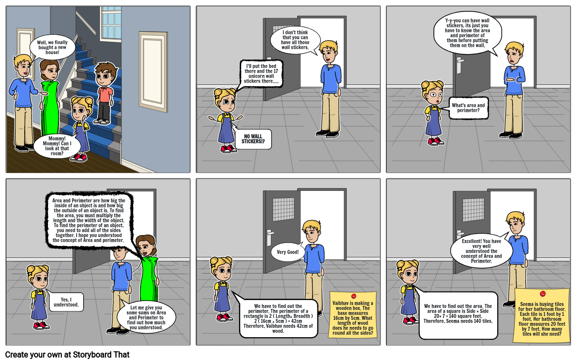 Area And Perimeter Storyboard By 1263fcb8