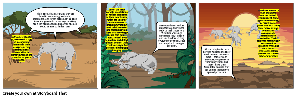 African Elephant Storyboard por 127ee5f6