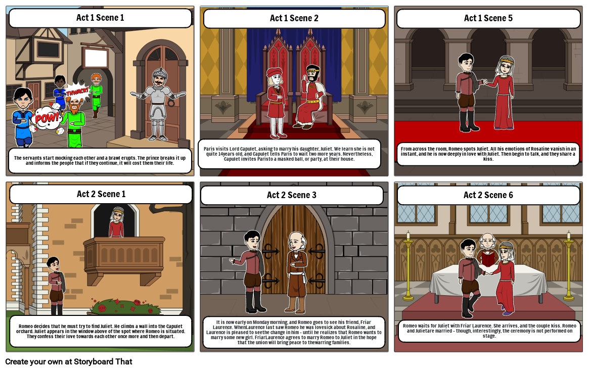 Romeo and Juliet Storyboard por 12958553