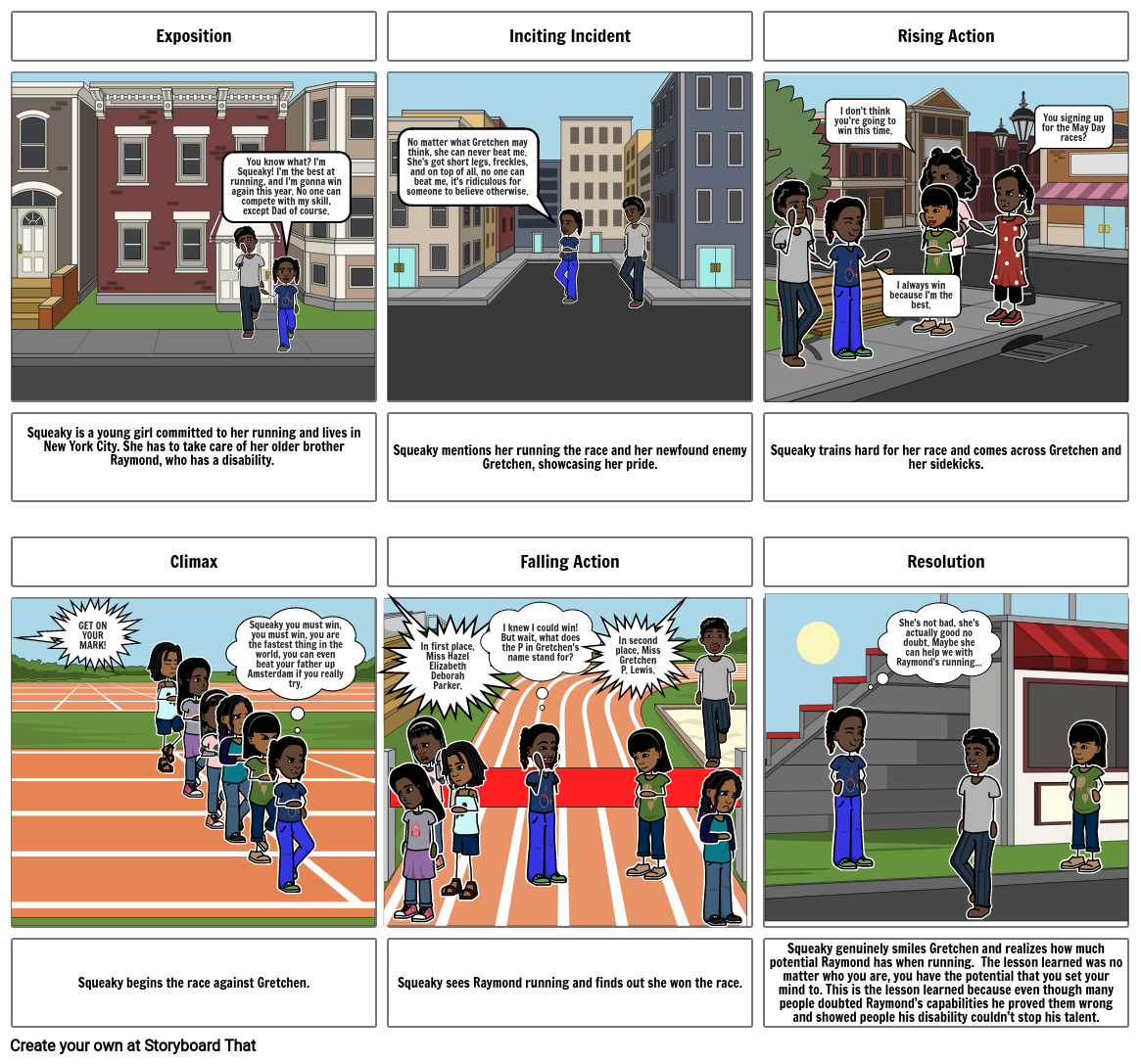 Raymond's Run Storyboard Storyboard por 12c5b7ac