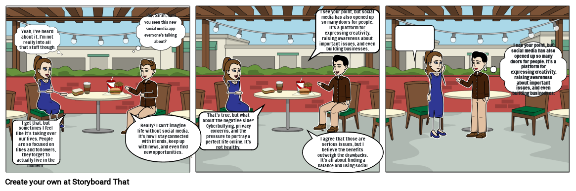 conversation about social media Storyboard by 134adcf1