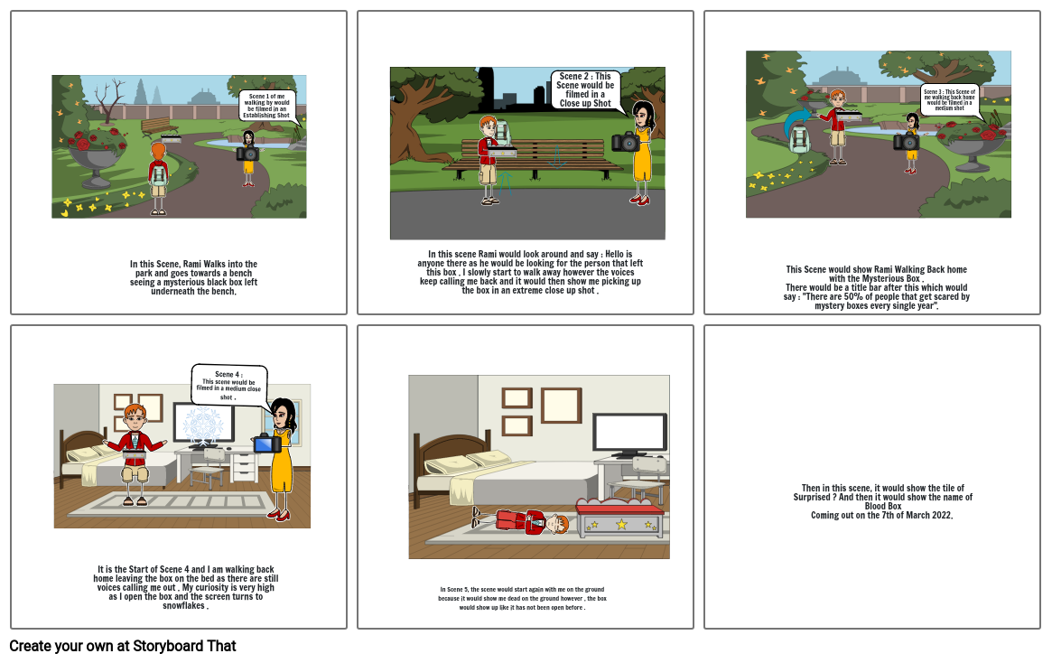 Blood Box Horror Movie trailer Storyboard by 1444703