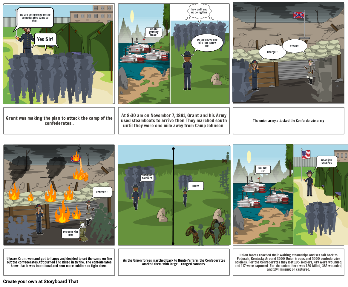Social studies battle of Belmont Storyboard by 14f23315