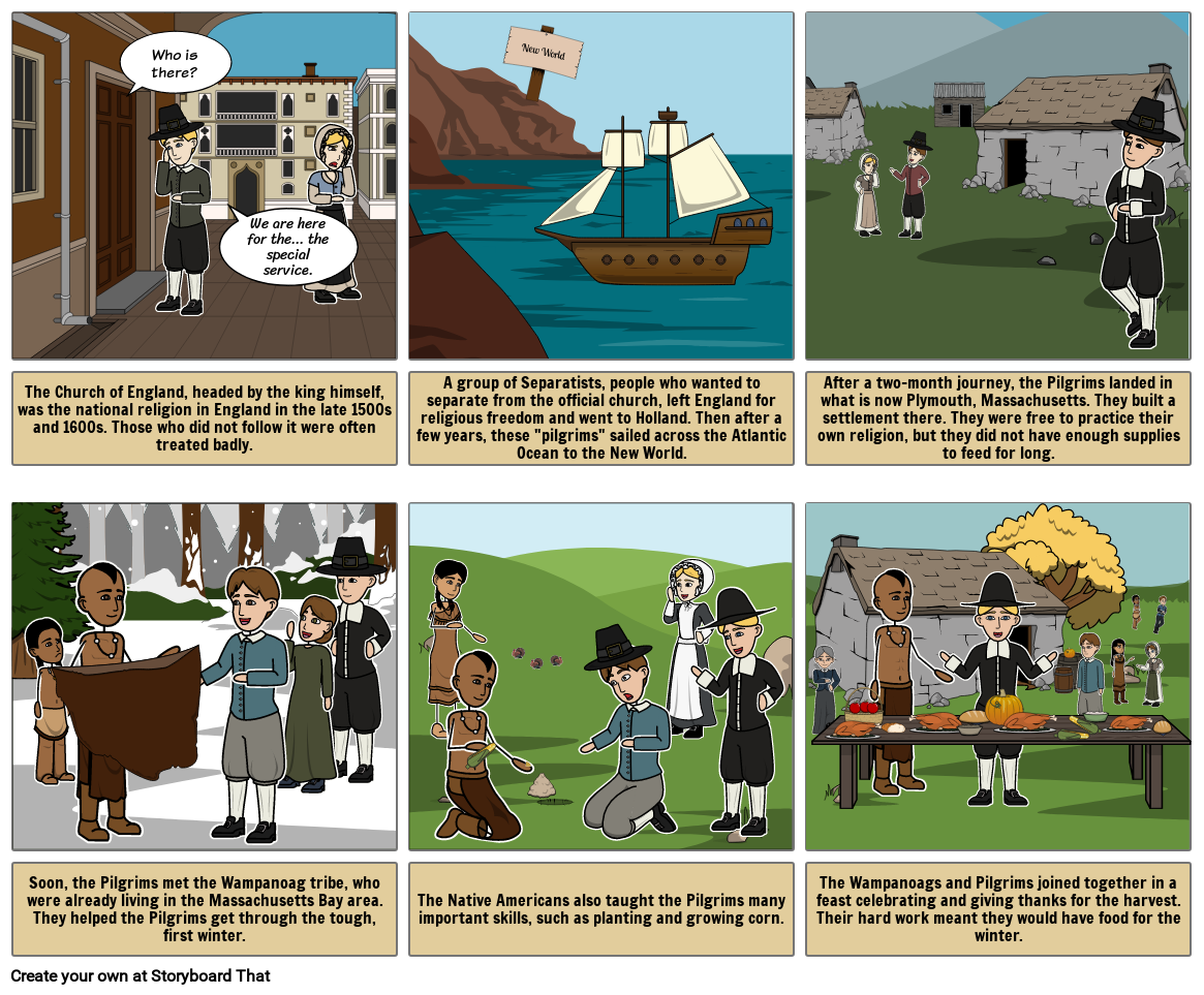 Story of Thanksgiving Storyboard by 1536f6ae