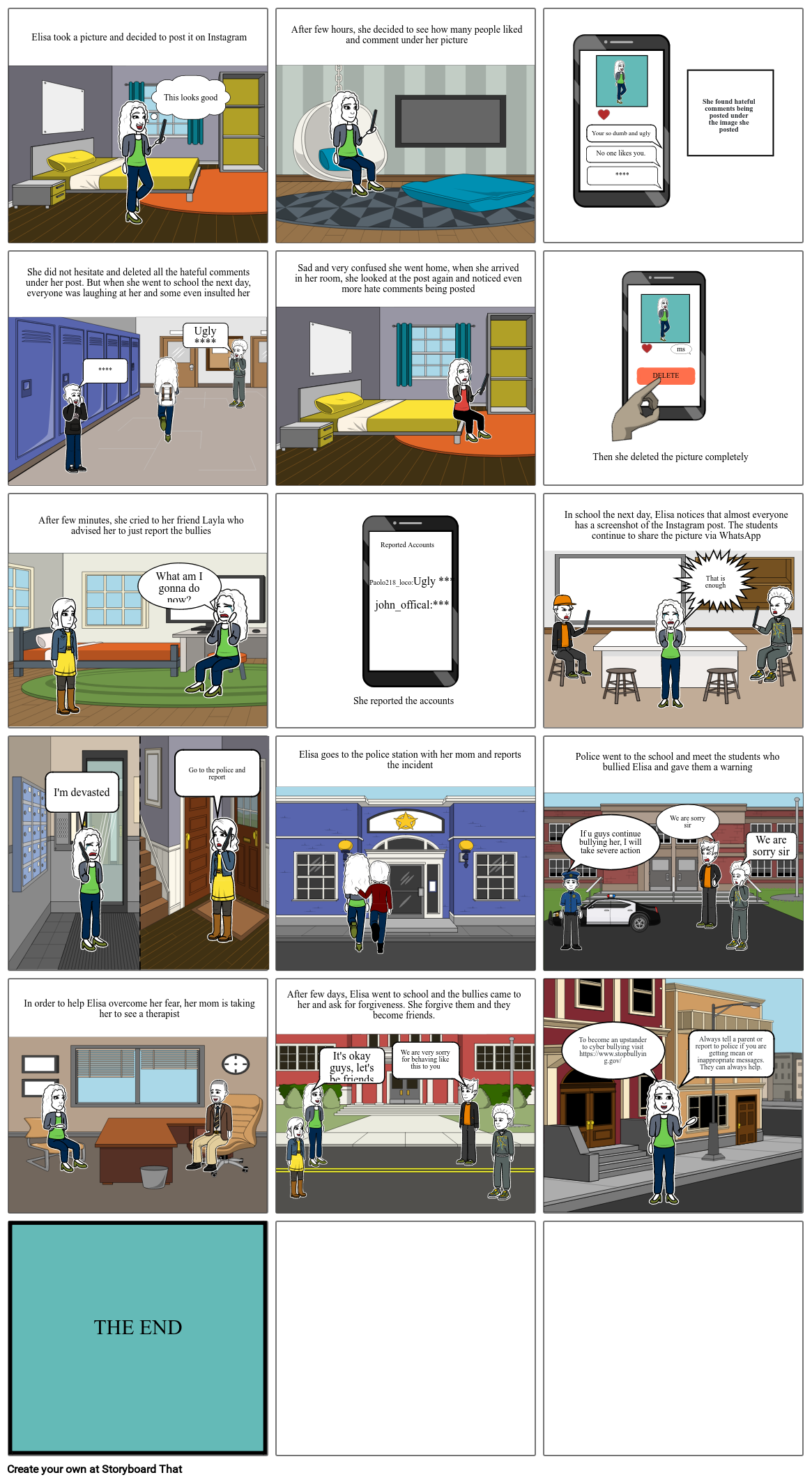 Cyber Bulllying Storyboard by 167c024a