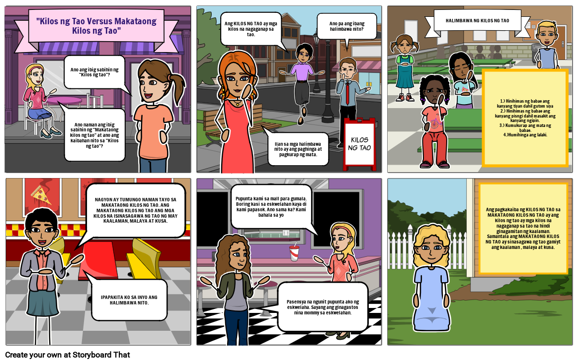 Kilos ng tao vs Makataong kilos Storyboard by 17f769ec58