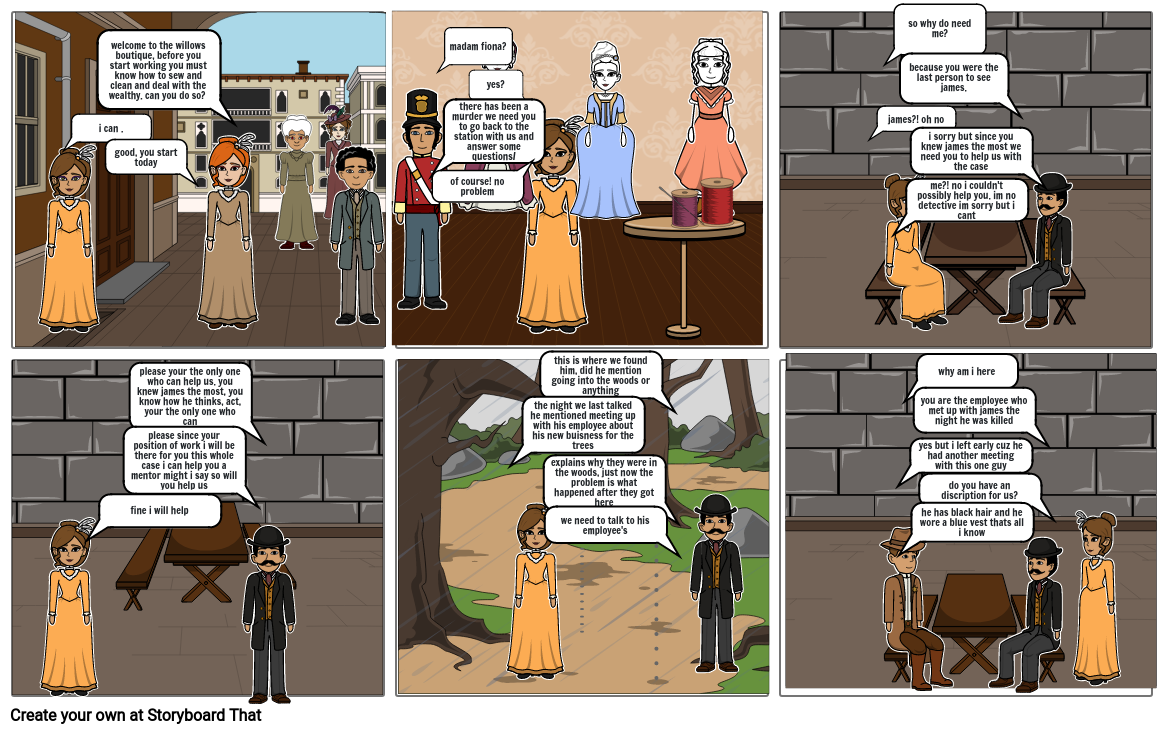 the journey of madam Fiona ( Hero's Journey) Storyboard