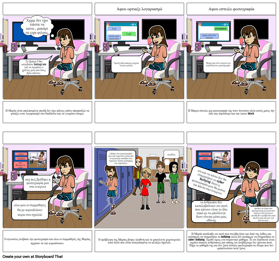 Cyberbullying Storyboard by 18d33add