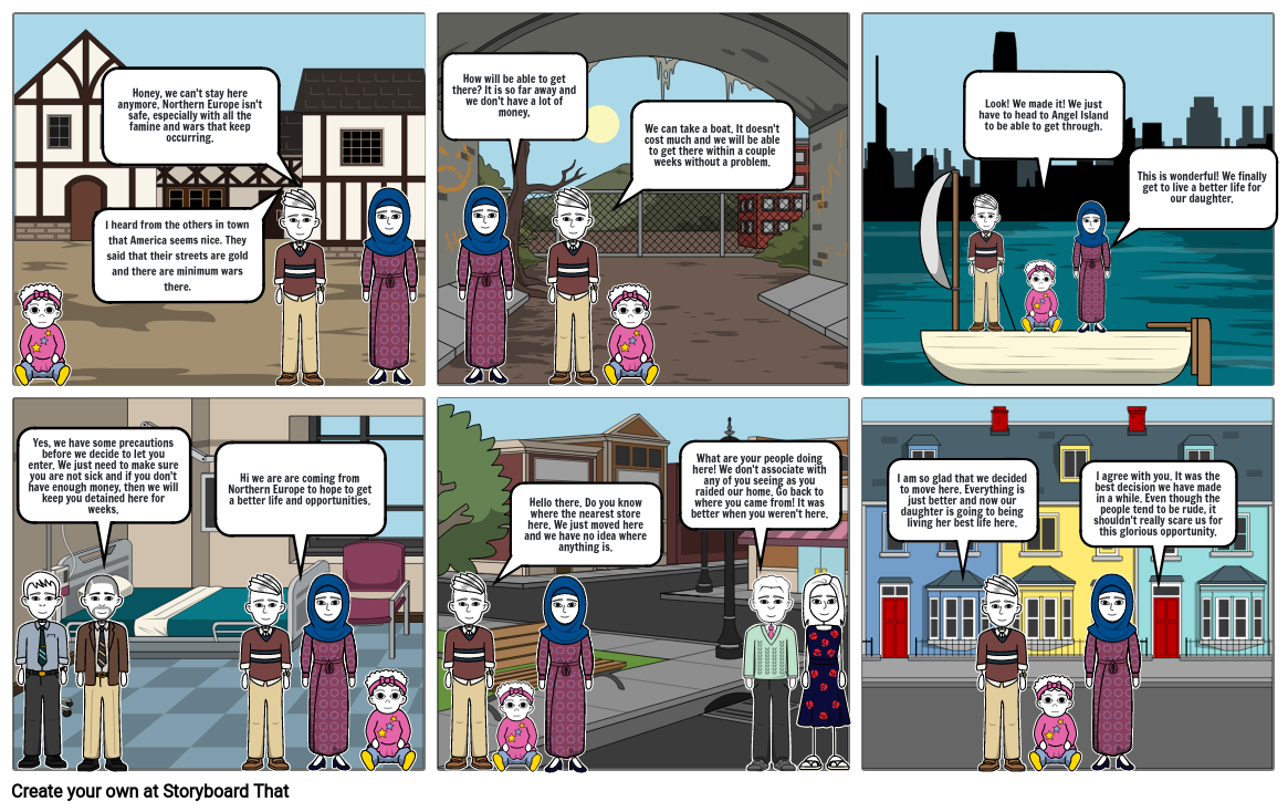 Immigration Comic Storyboard by 18fc8fb4