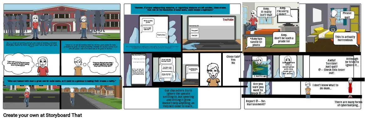 Cyber bullying Storyboard by 18newlands