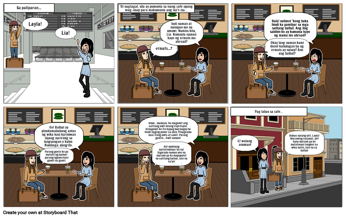 Komiks gumamit ng my salitang balbal Storyboard
