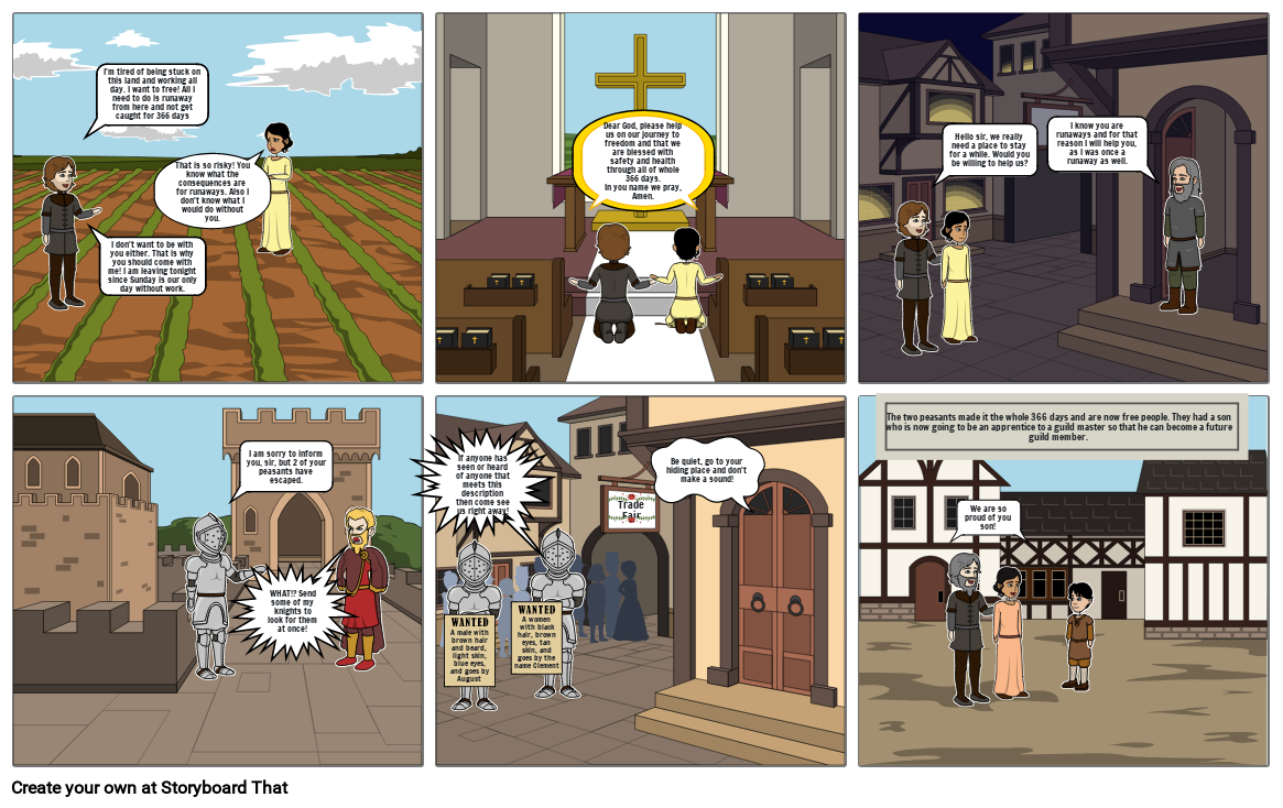 Runaway Medieval Peasants Storyboard by 1943d8be