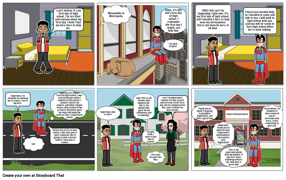 Hero comic strip. Storyboard by 19bfd515