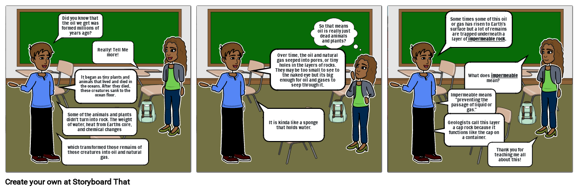 “Oil Was Formed Millions of Years Ago” Storyboard